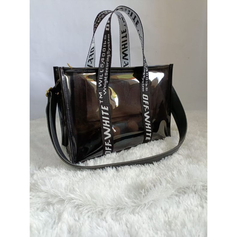 Black pvc transparent mica bag black mica | Shopee Malaysia