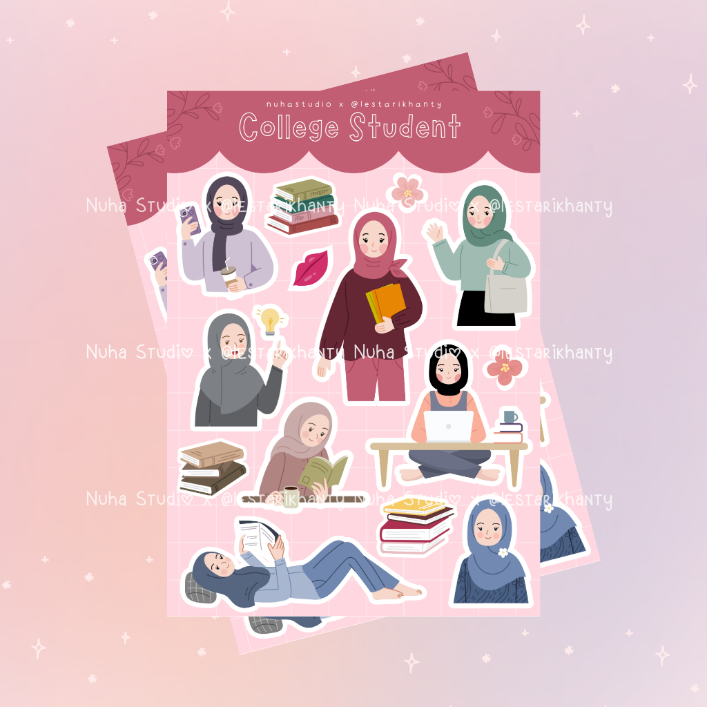 Sticker by lestarikhanty | College Student Muslimah Student Student ...