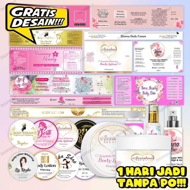 Print CUSTOM Cosmetic LABEL SKINCARE Stickers | 1st Anniversary | Free ...