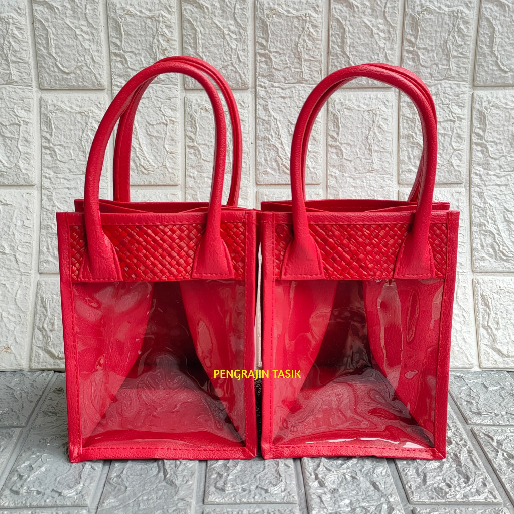 MERAH Mika Woven Hampers Bag (Red) Contains 2 Jars Of Pandan Woven ...