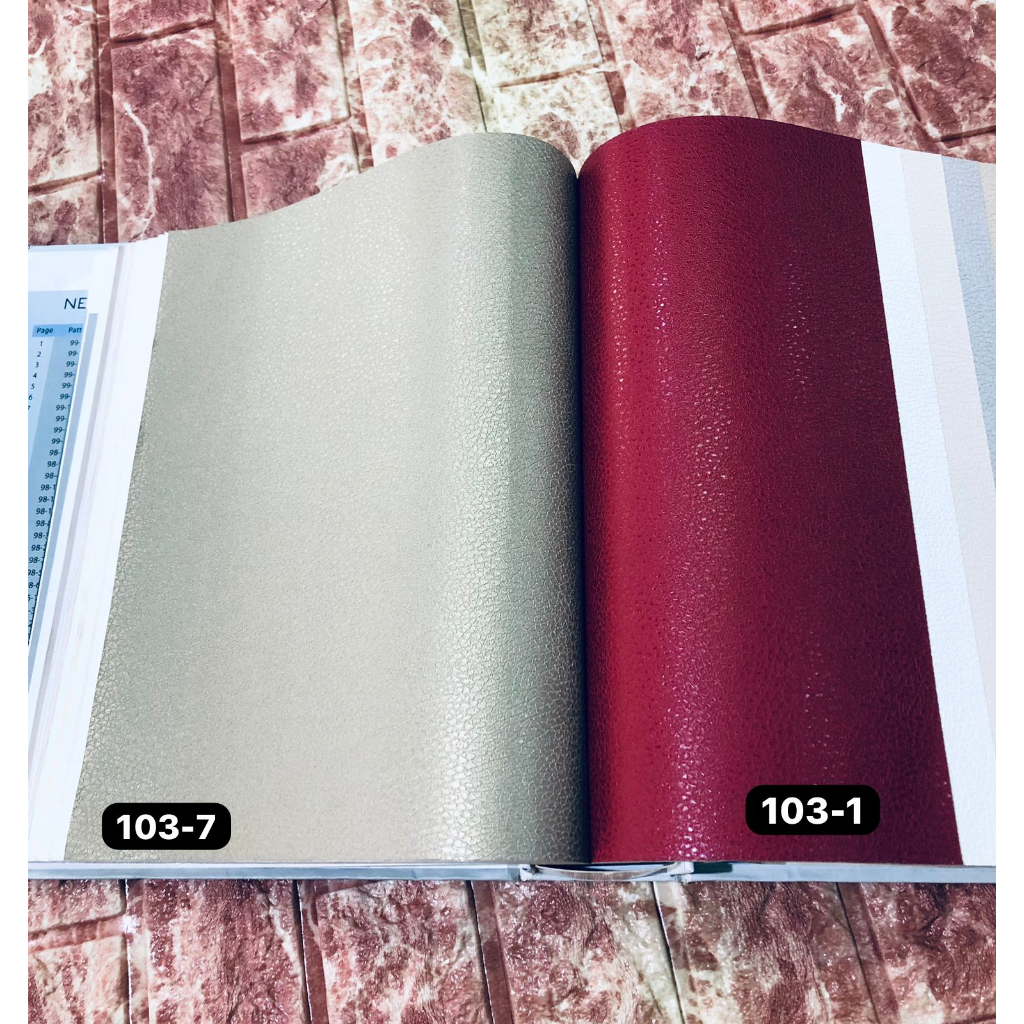 MERAH Wall Wallpaper Plain Fiber Leather Sofa Brown Red Cream Newwall ...