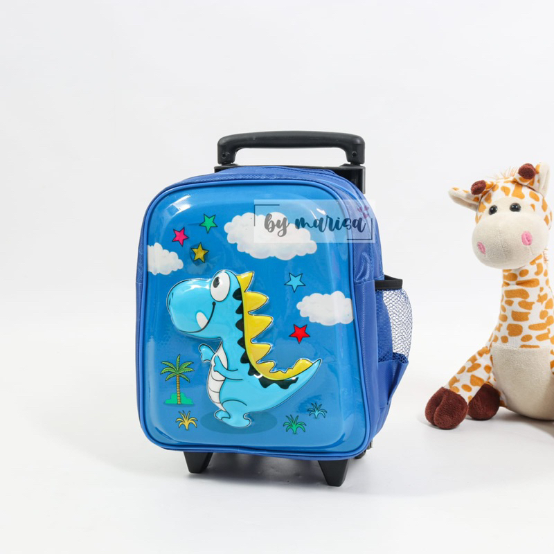 Dino Trolley Backpack, Dinosaur Boys School Bag Kindergarten tyrex Bag | Shopee Malaysia