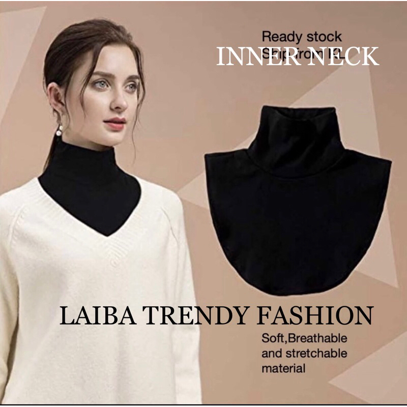 Inner NECK | Turtle NECK COVER | Fake HIGH NECK Spandex material ...