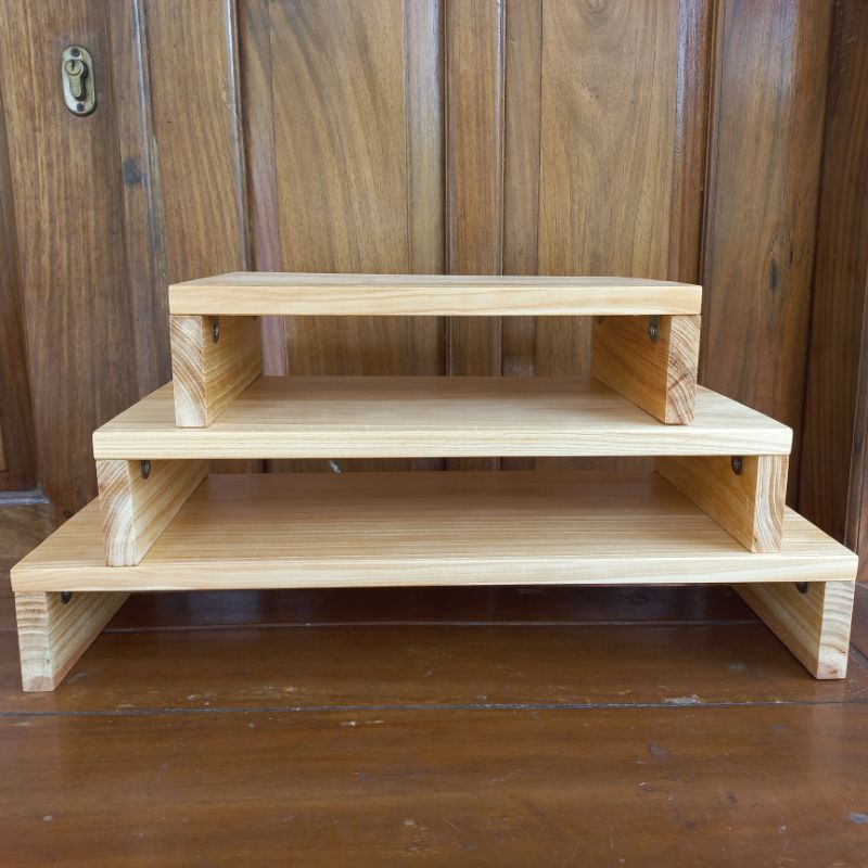 KAYU Laptop Monitor Stand Wooden Stand Desk | Shopee Malaysia