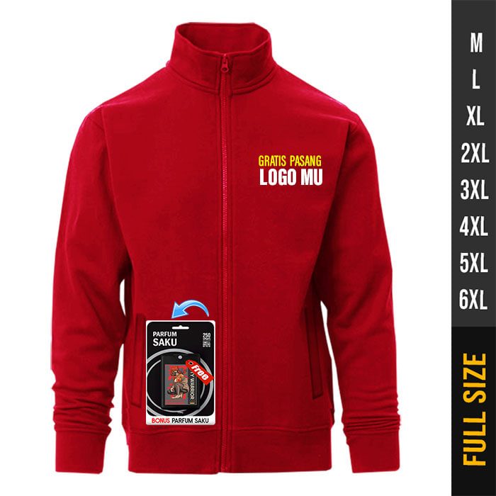 MERAH Custom PLAIN RED JUMBO TRACKSUIT JACKET (M-6XL) PLAIN JUMBO ...