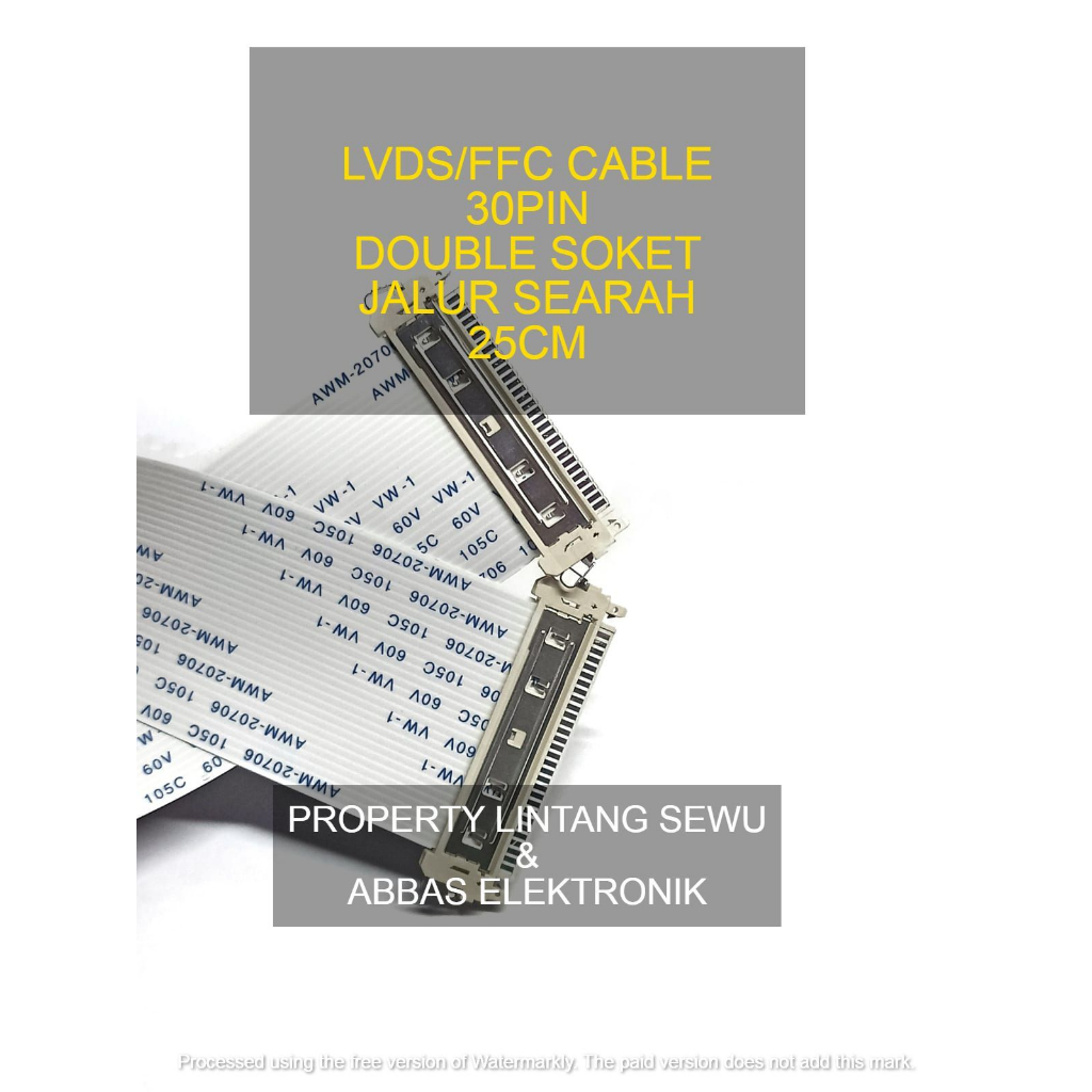 Lvds 30PIN Double Socket Unidirectional Line FFC CABLE Double Socket ...