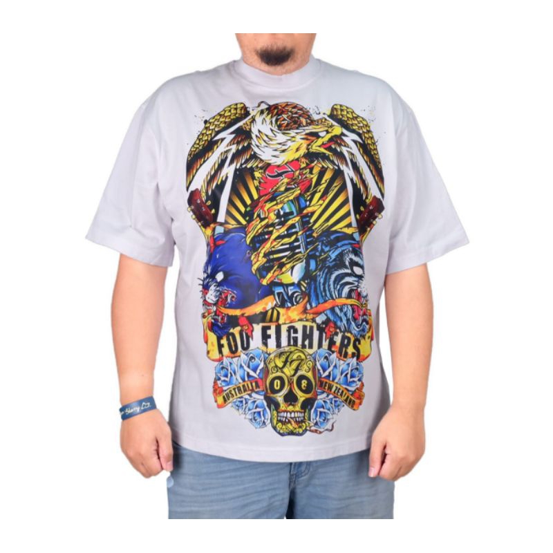 T SHIRT FOO FIGHTERS OVERSIZE BAND BOOTLEG KAOS BAND BOOTLEG KAOS ...