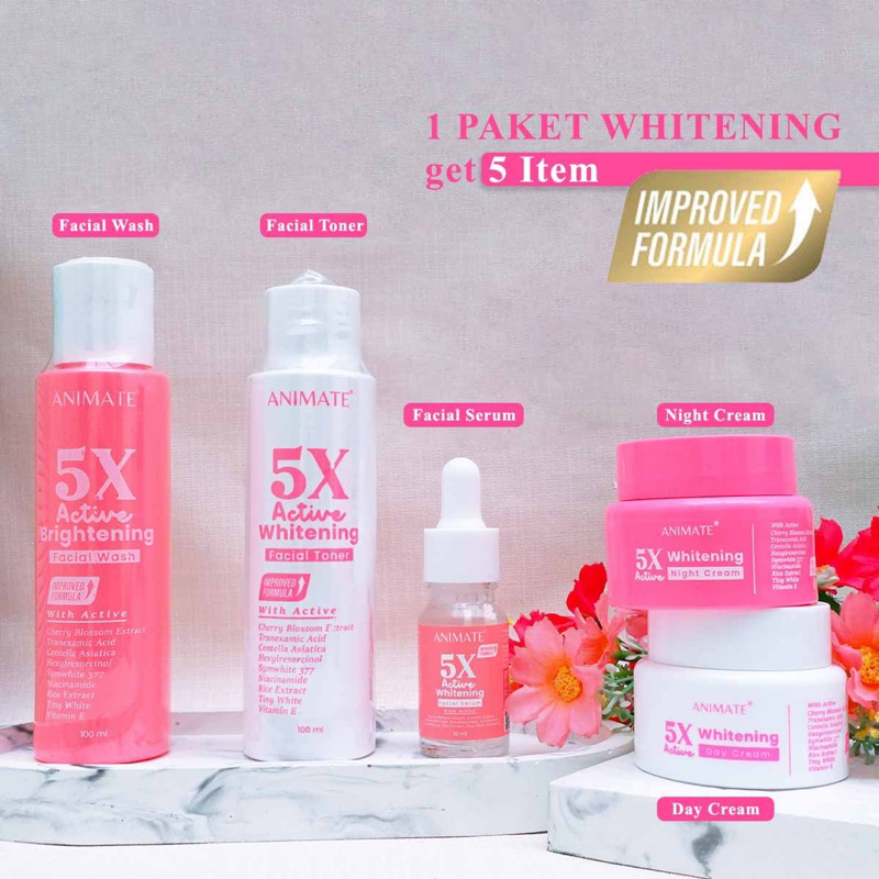Animate Whitening Series Day Cream Night Cream Face wash Toner ...
