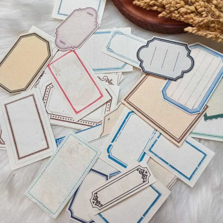 25pcs HVS Kraft FRAME Stickers Vintage Drawing Scrapbook Journal ...