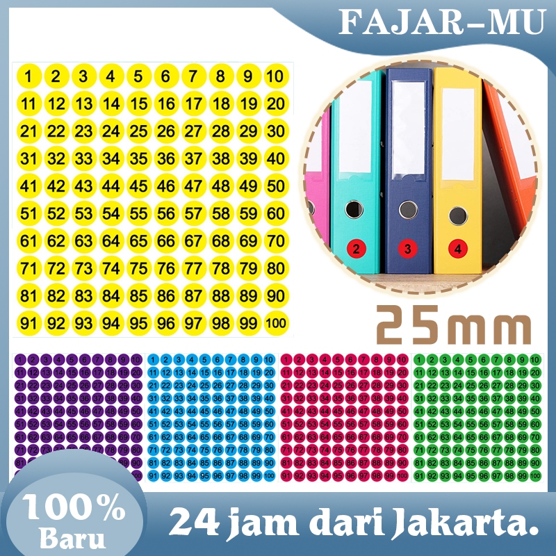 5 Sheets Of Round Sticker Number Number Sticker 1-100 Educational ...