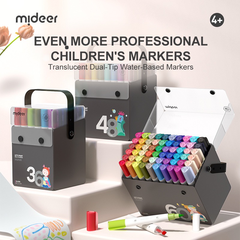Mideer Translucent Dual Tip Markers Markers 2-sided Reversible Markers ...