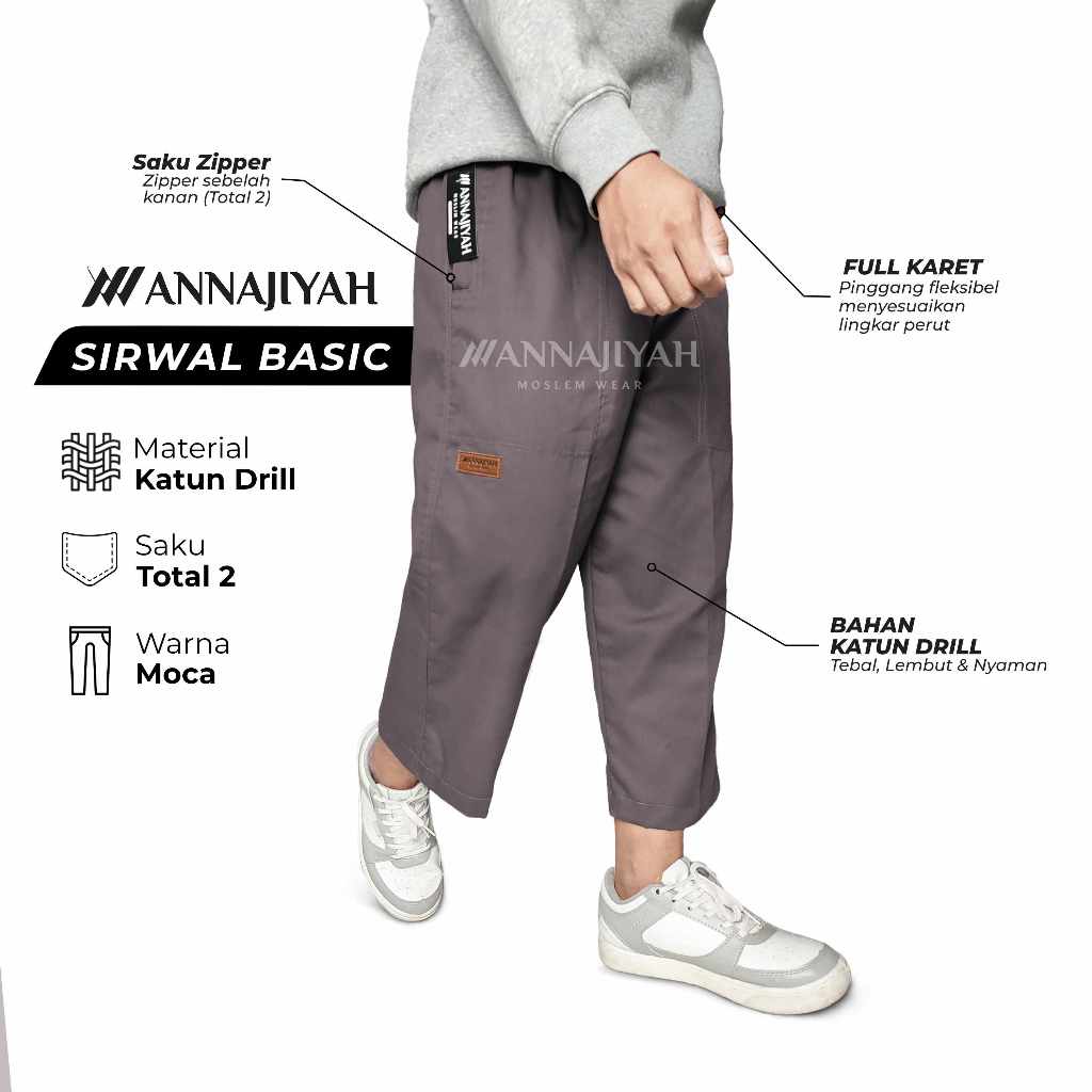 KATUN Basic Ankle Pants Sirwal Pants made of Drill Cotton for Adult Men ...
