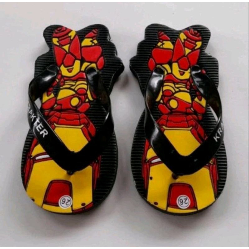 Boys' Flip-flops with Cool Ironman Cartoon Curved Character Pattern FsV ...