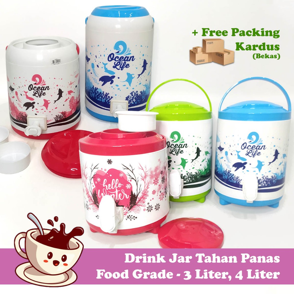 TERMOS Drink Jar 3 And 4 Liters Thermos Dispenser Hot Cold Water ...