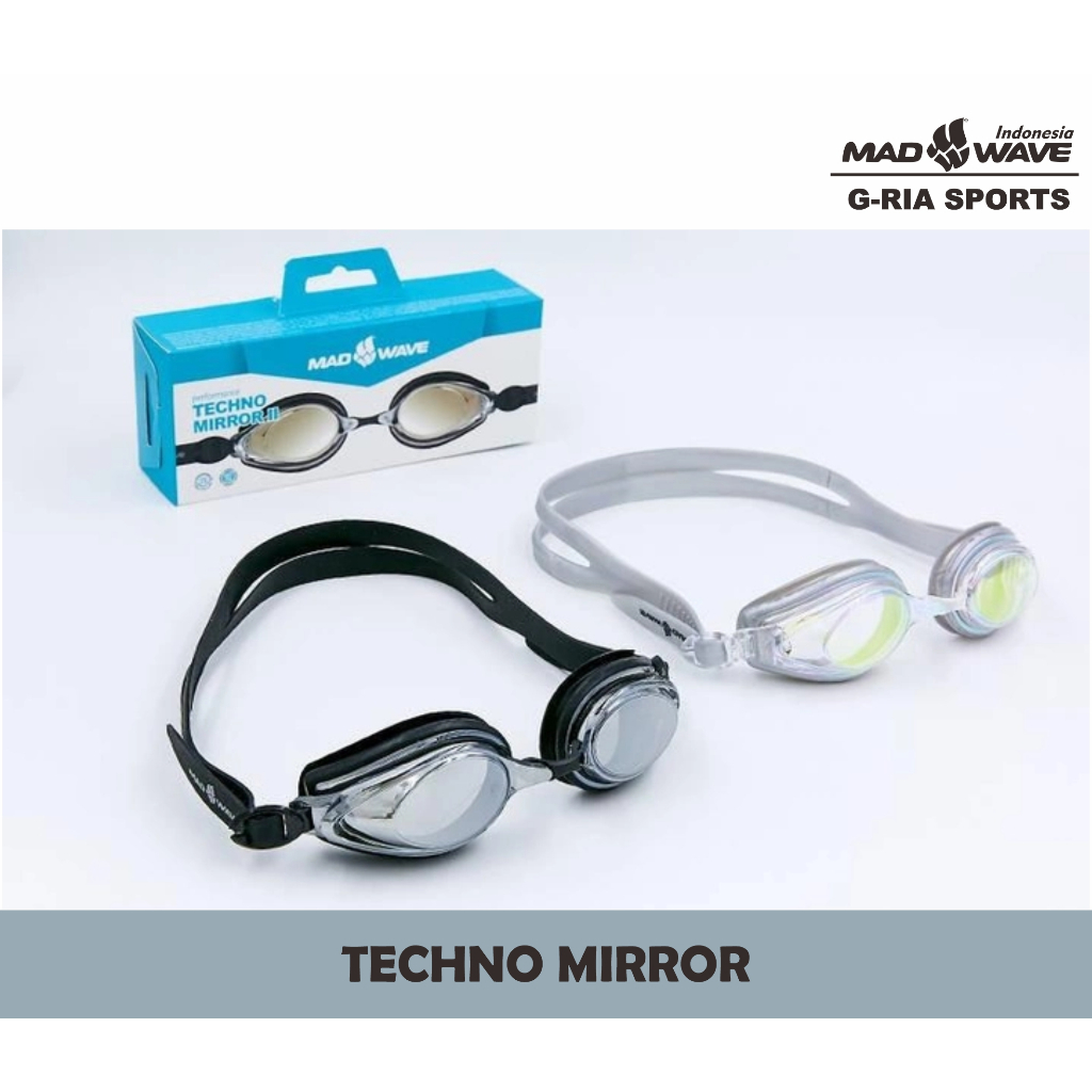 Original Mad Wave Swimming Goggles (Techno II Mirror) All Sizes ...