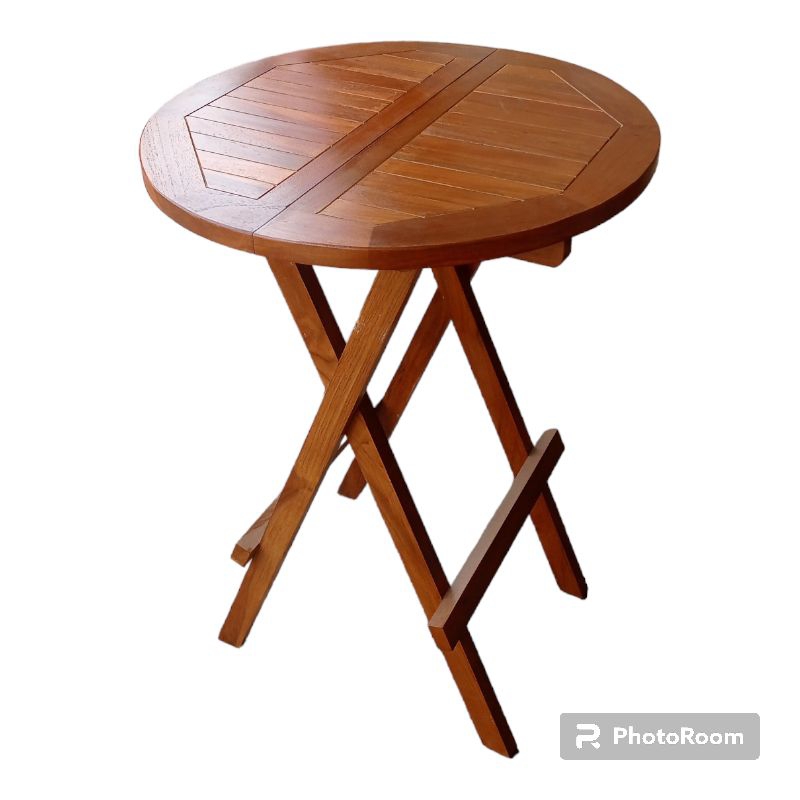 KAYU Teak wood portable folding table 60x60x70 | Shopee Malaysia