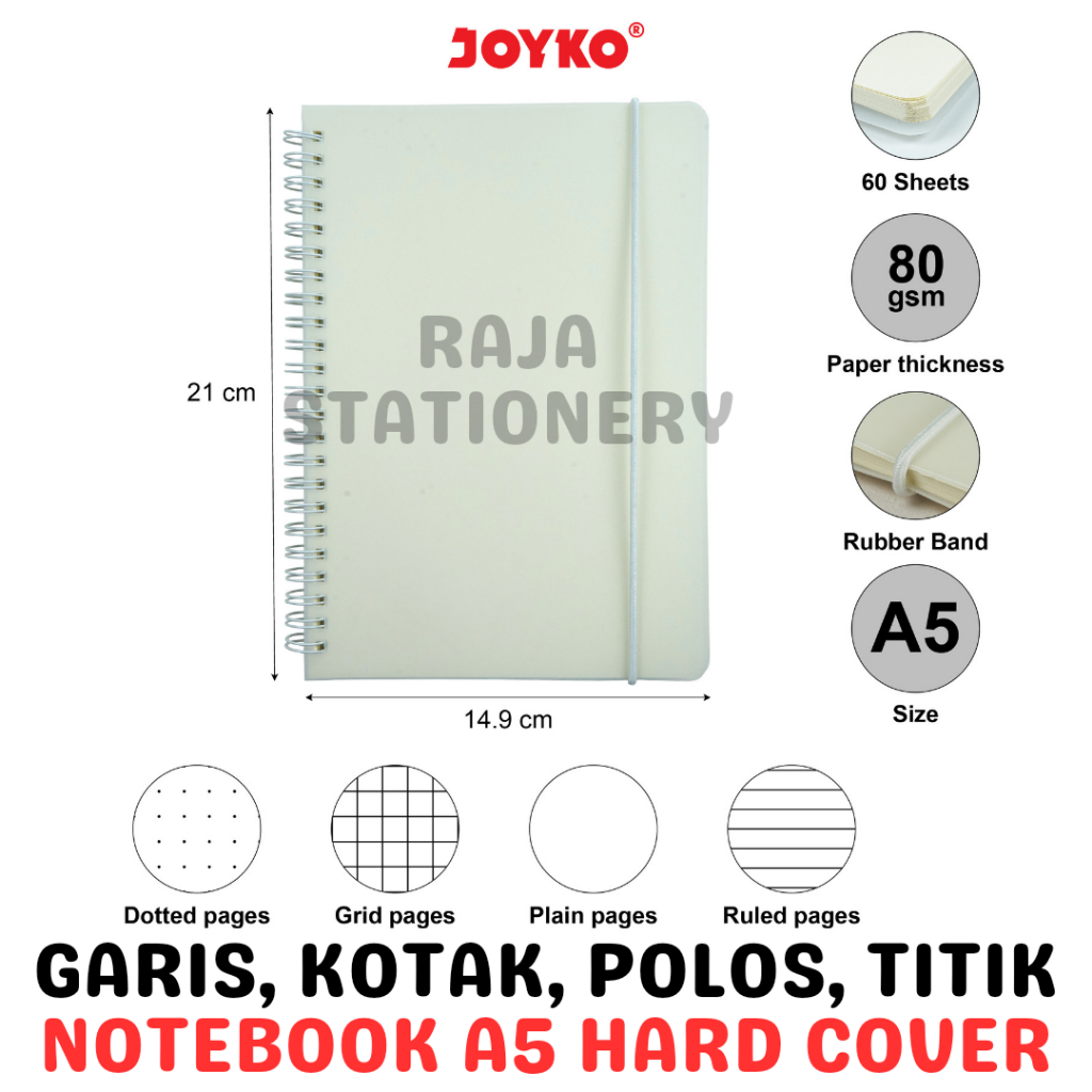 Joyko Notebook Diary A5 Ruled Grid Dotted Plain / Agenda Notebook A5 ...