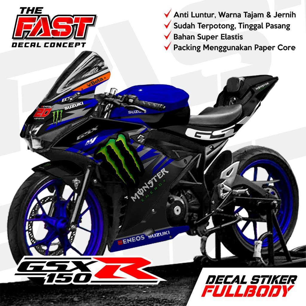 Terbaru Decal Gsx R150 Full Body Racing MotoGP Variation Sticker Gsx ...