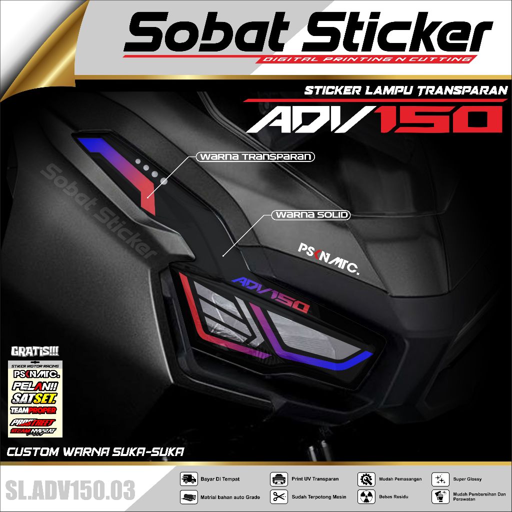 Adv 150 Lamp Sticker/SB Sobat Transparent Lamp Sticker Variation Honda ...