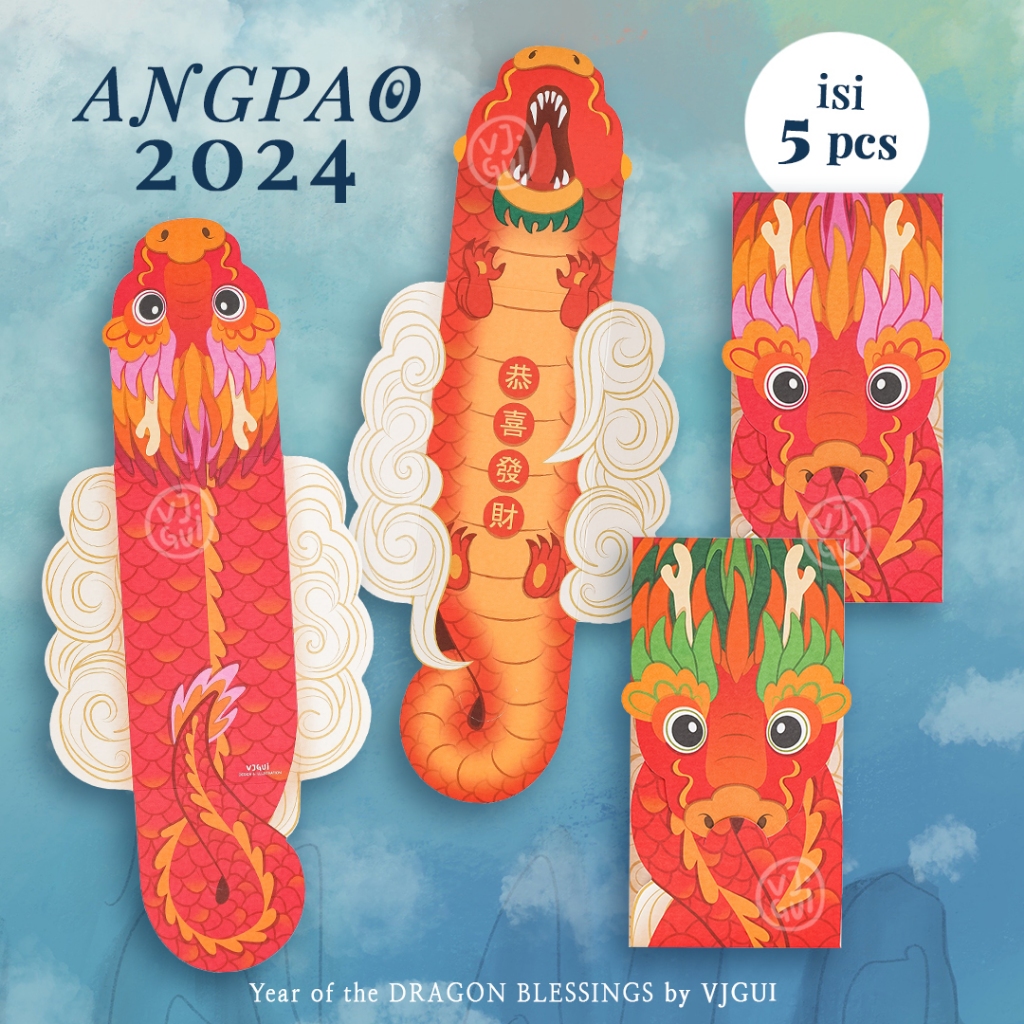 Chinese New Year Angpao 2024 Dragon Angpau Dragon Envelope CNY Velvet ...