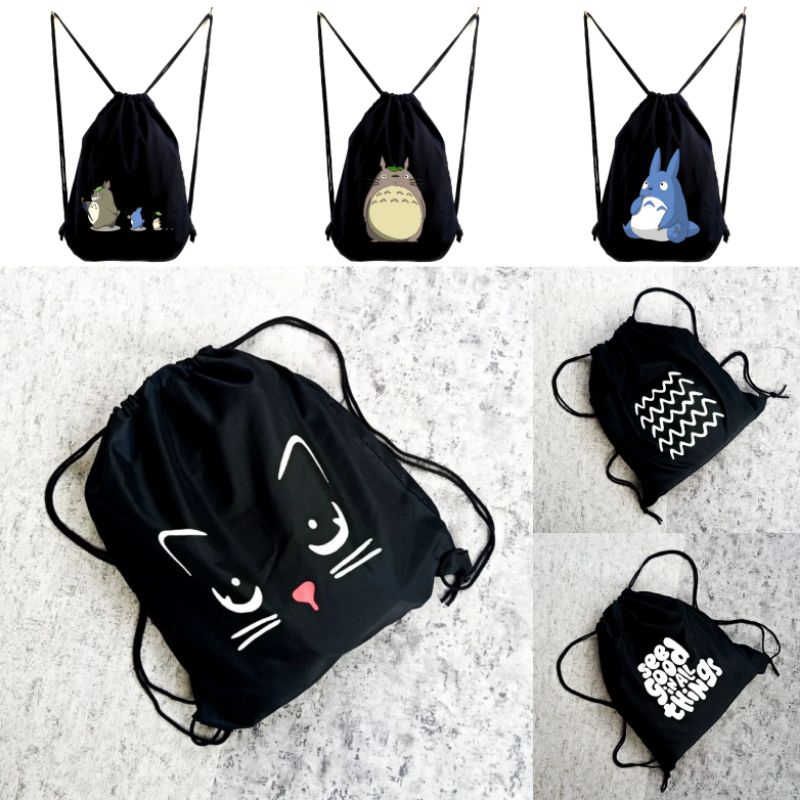 Drawstring Backpack drawstring Backpack Back Sports School College Work ...