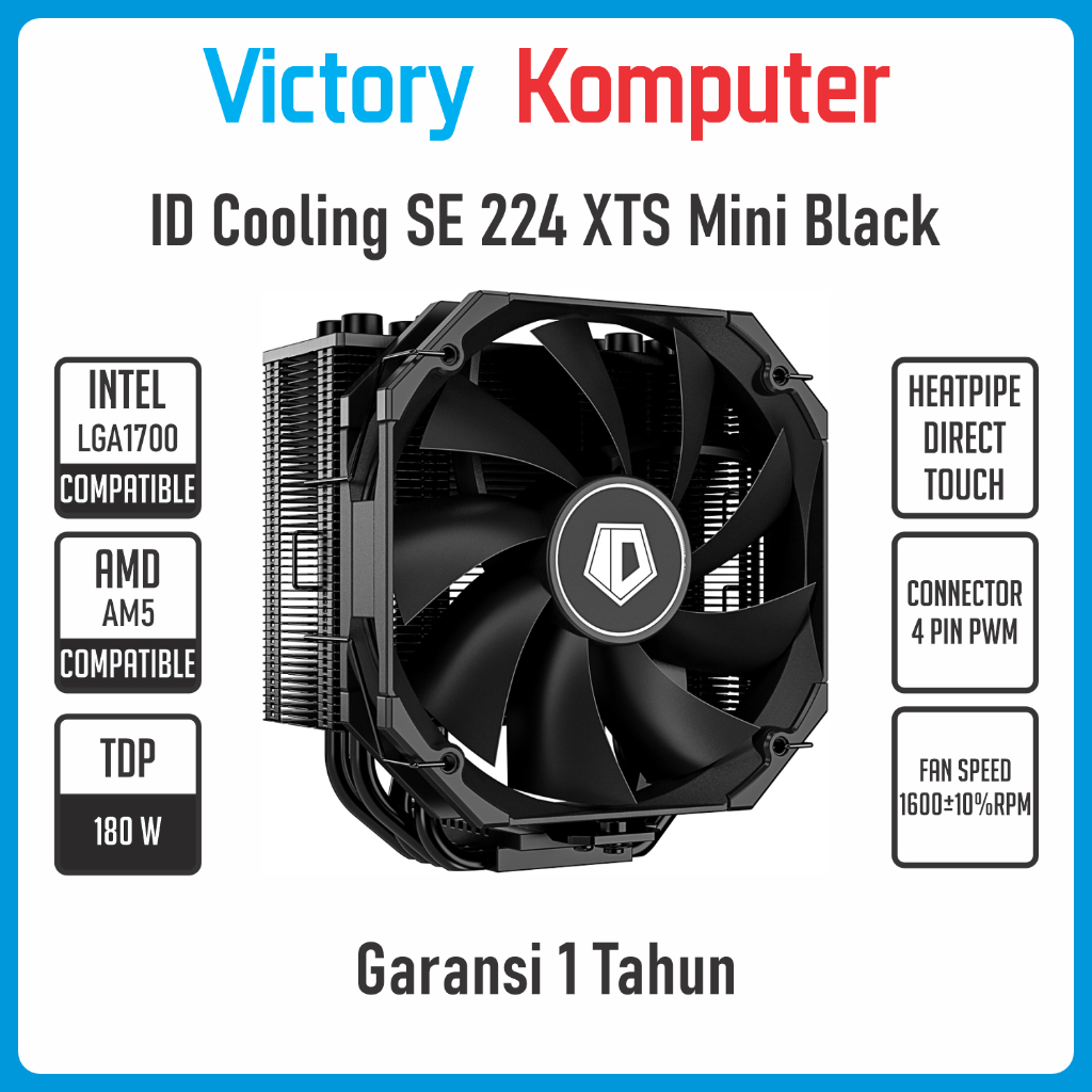 Cpu Cooler ID Cooling SE 224 XTS Mini Black (Intel/AMD) TDP 180 Watt ...