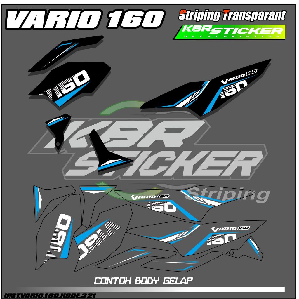 Vario 160 HONDA VARIO 160 Motorcycle STRIPING Sticker - SIMPLE Color ...