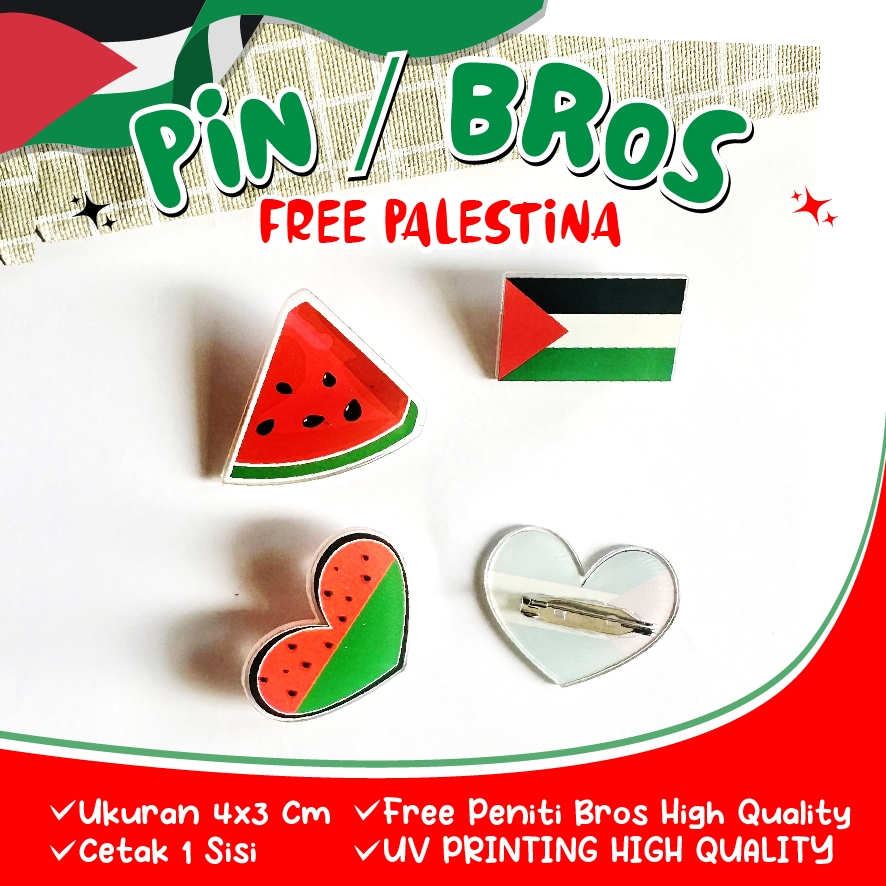 PIN Palestine FLAG BROOCH/ FREE Palestine/ Palestine/ WATERMELON PIN ...