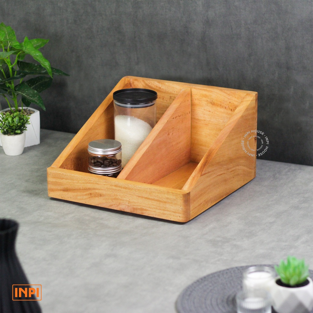 KAYU Mahogany Wood Spice Display/Separated Wooden Display - INPI House ...