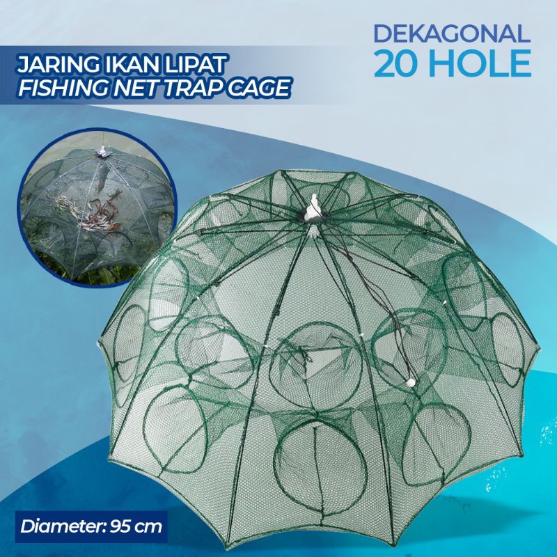 20 hole folding fishing net decogonal shrimp trap fishing net trapp ...