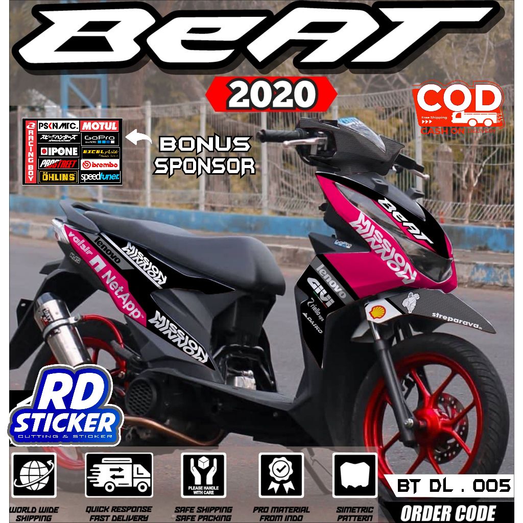 Honda BEAT DELUXE 2022 MISSION WINNOW DECAL - New BEAT DELUXE 2022 ...