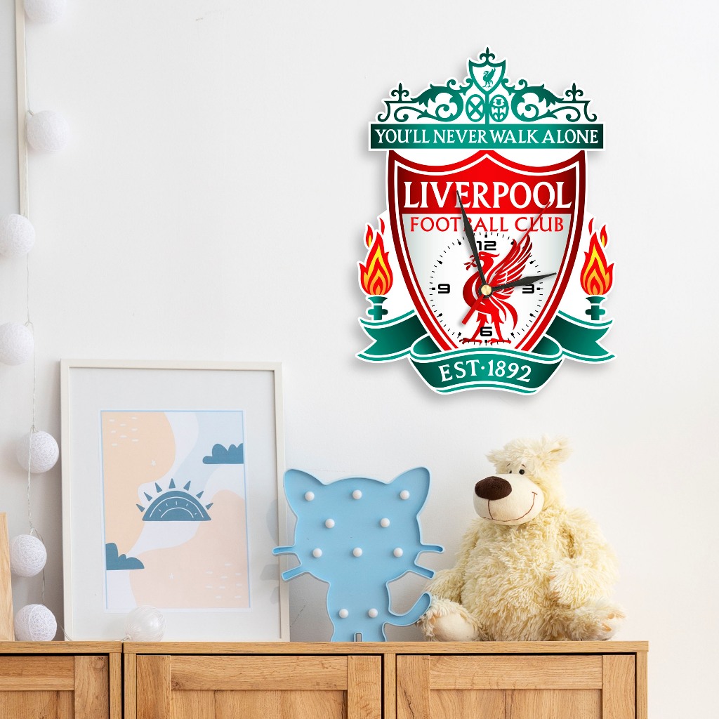 HIASAN DINDING Liverpool Wall Clock Ball Club Wall Decoration | Shopee ...