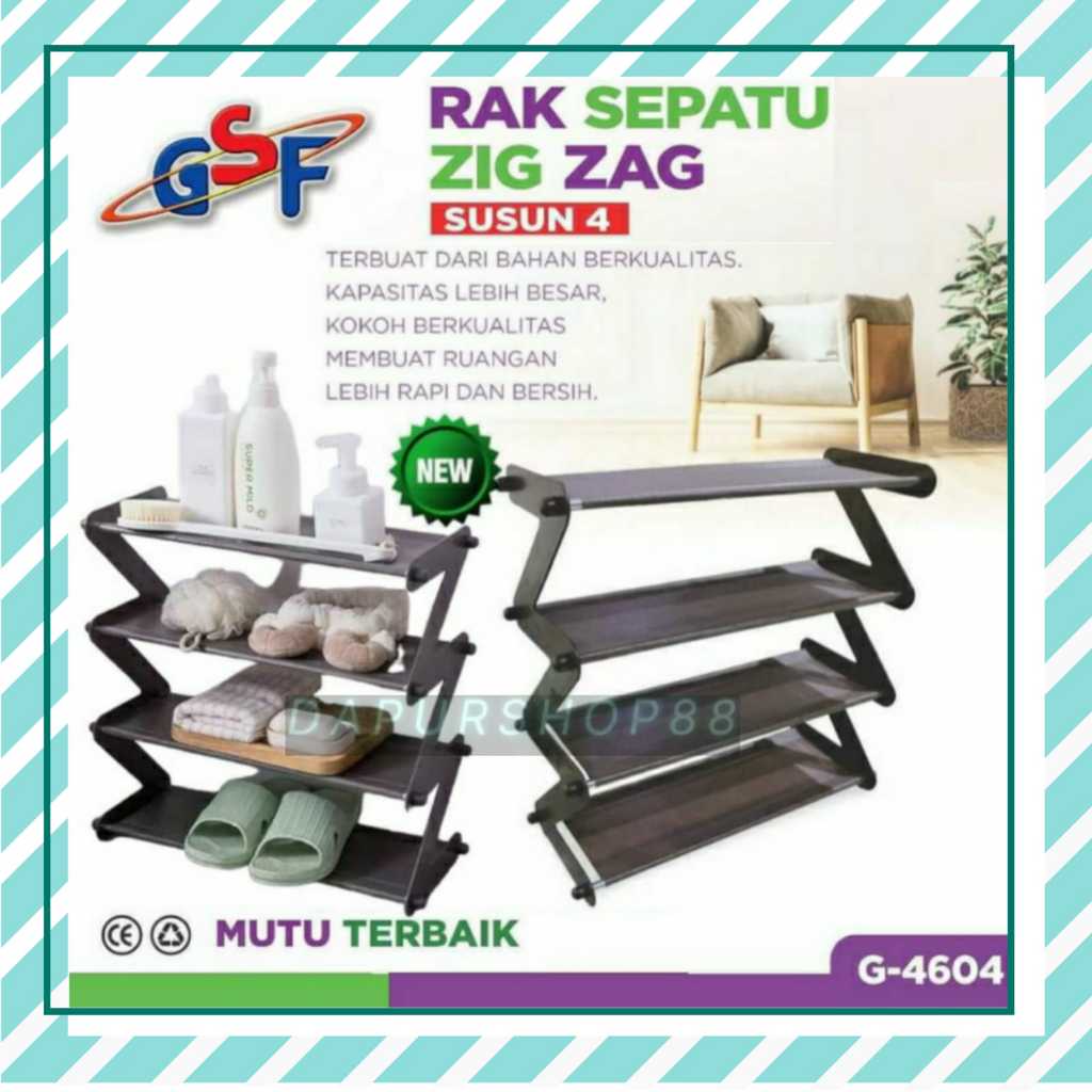Gsf G-4604 Shoe Rack/GSF 4-tier ZIG ZAG Shoe Rack GSF 4604/4-tier ...