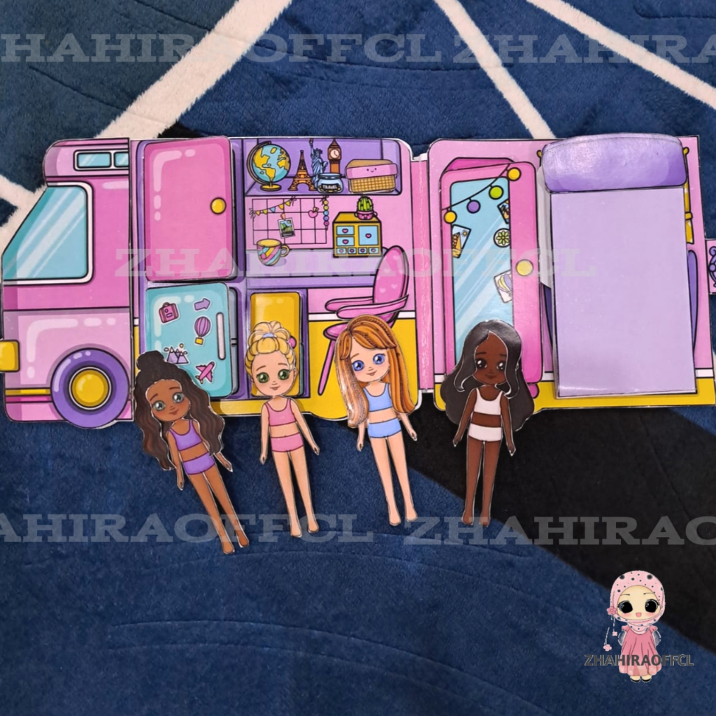 Girls Toys PAPER DOLLS HOUSE CAMPER DIY Disassembly Educational Toys ...