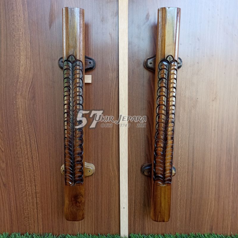 KAYU Door Pull - jepara Carved Door Handle Teak Wood | Shopee Malaysia