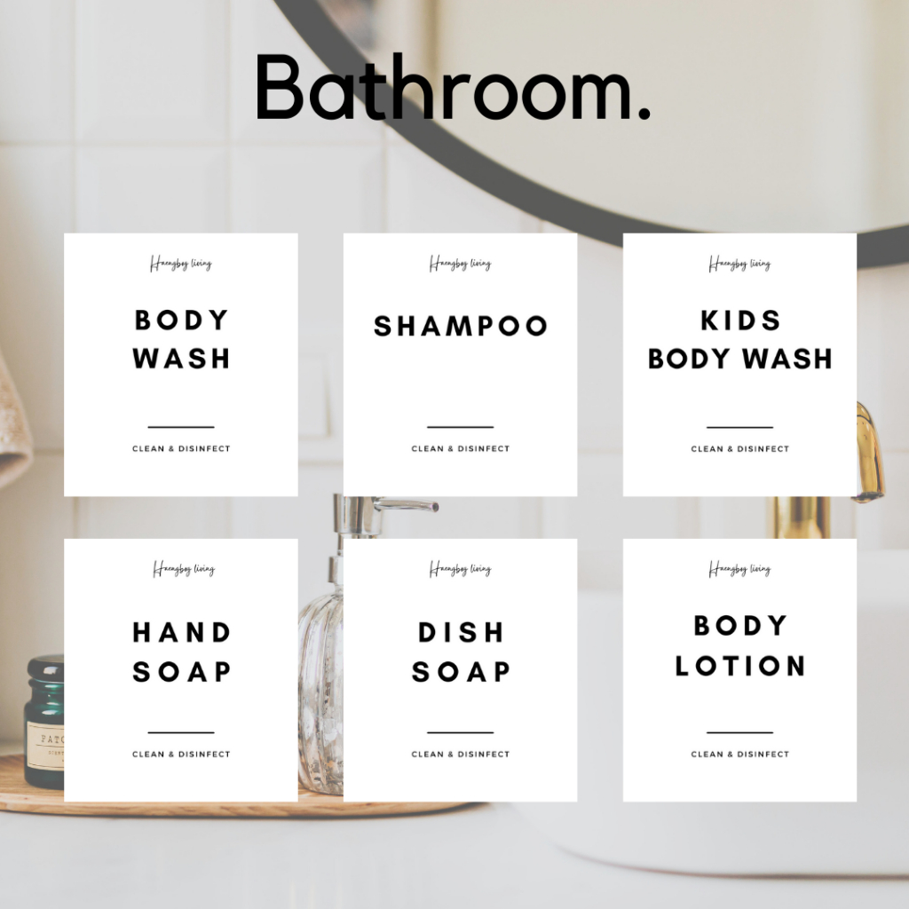 Bottle STICKER Soap Hand Washing Dish Shampoo Aesthetic Waterproof ...