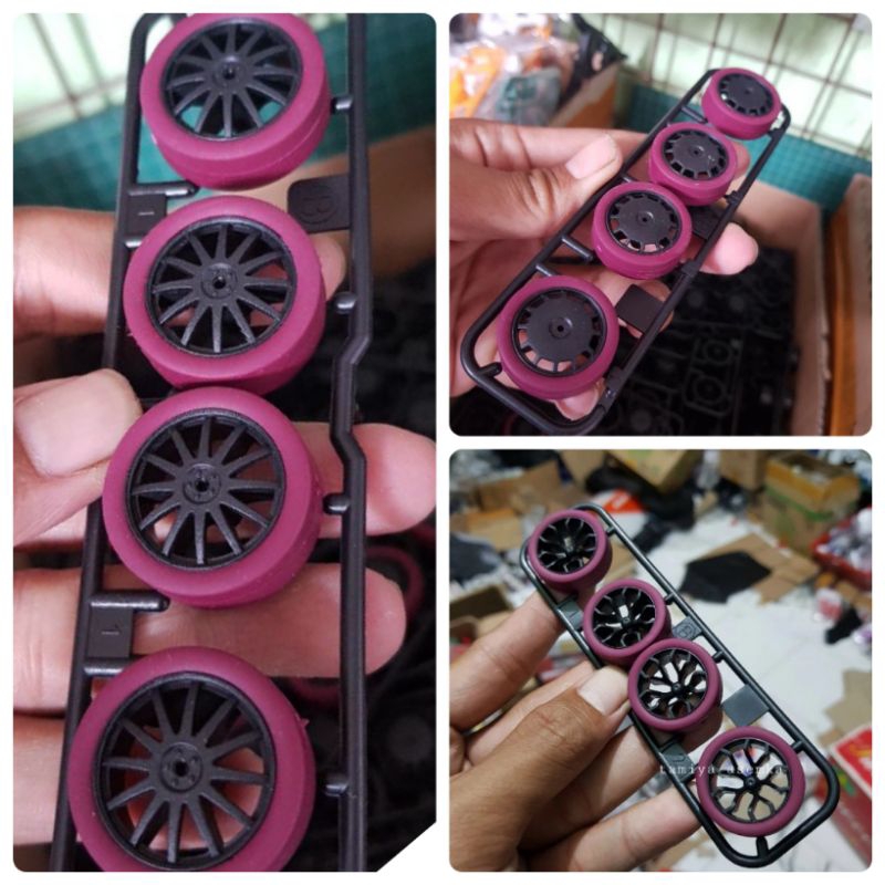 REP TAMIYA MAROON TIRE PELEK CARBON PROJECT D (FIN DISH & Y SPOKE ...