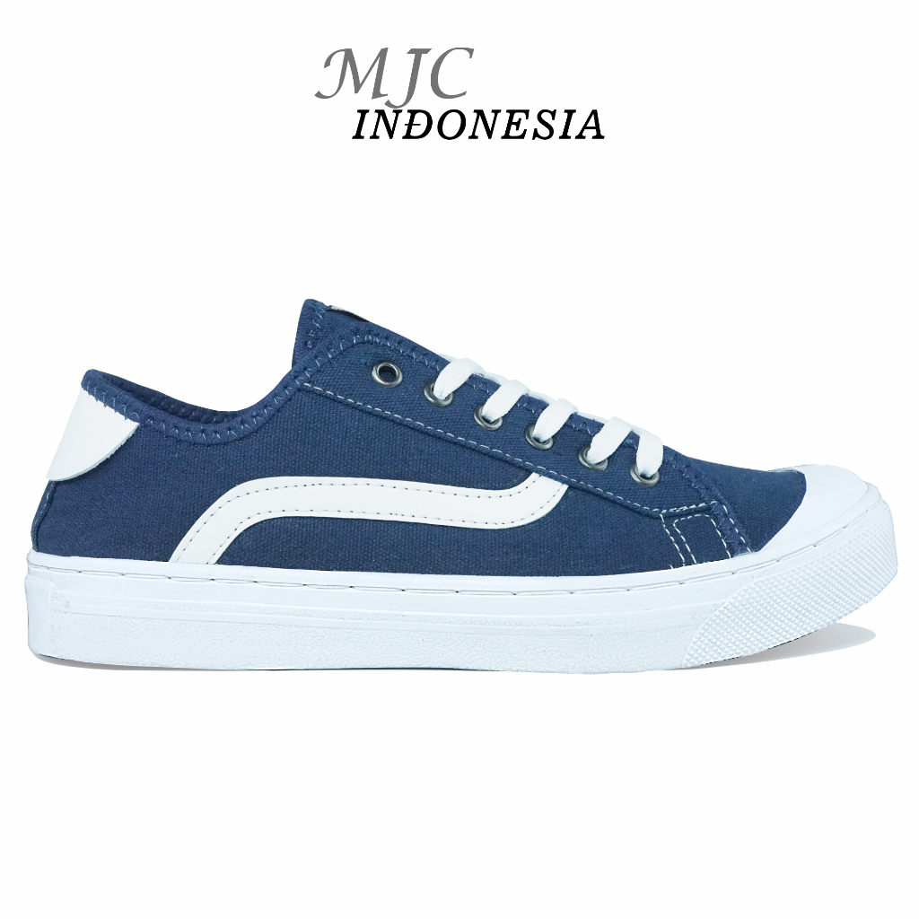 Mjc INDONESIA-ALESSIO Low Blue White Men's Casual Sneakers Strap Canvas ...