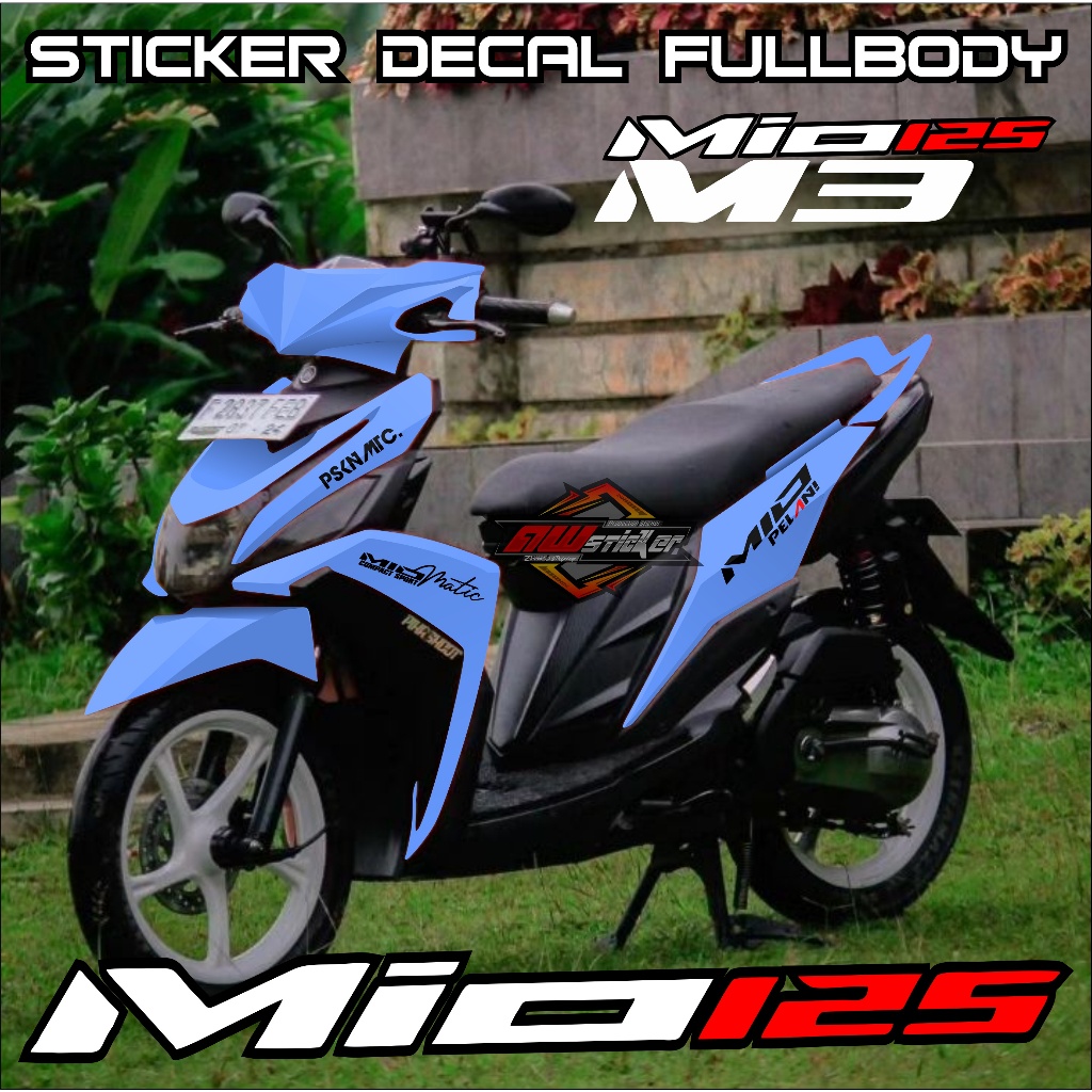 Decal Sticker Mio M3 125 FullBody Sticker Dekal Mio M3 125 Full Block ...