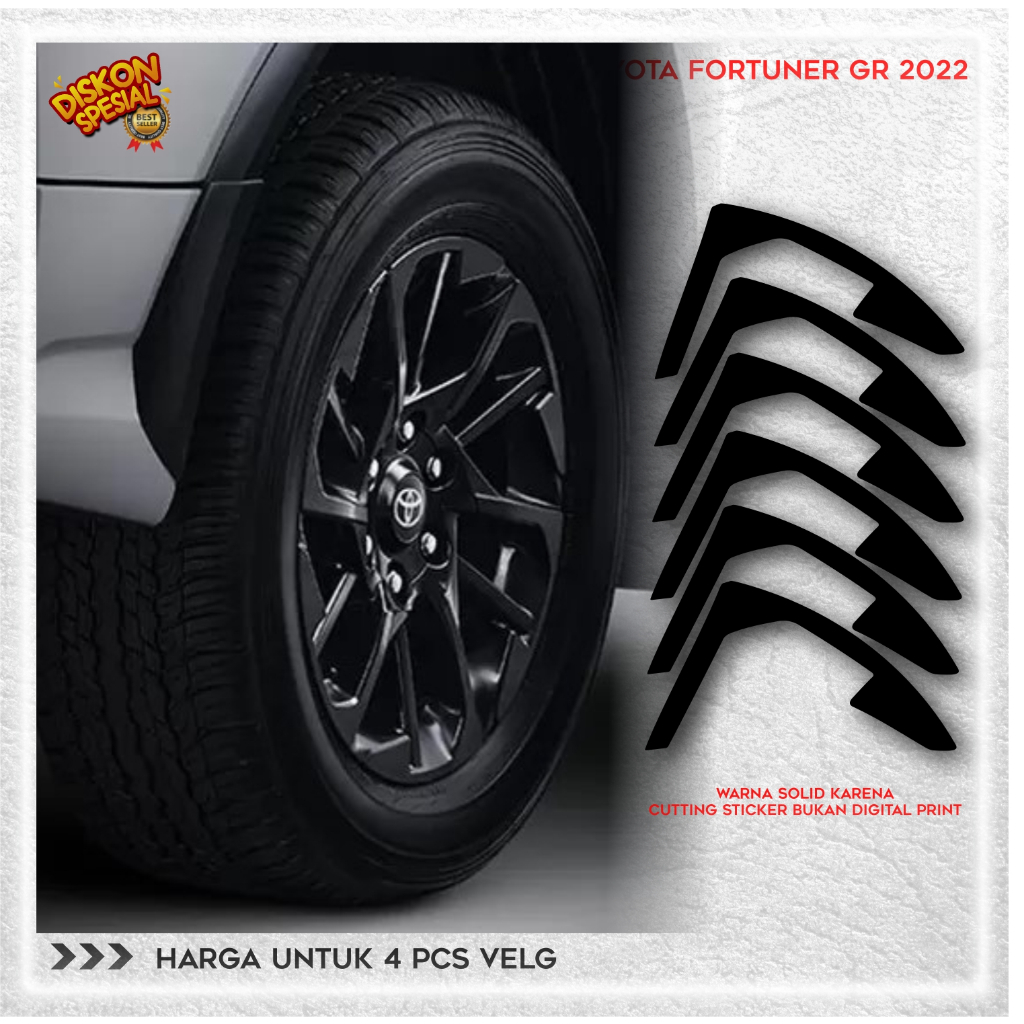 Fortuner Gr Trd Rim Sticker Cutting Sticker Delete Chrome for 5 Rims ...