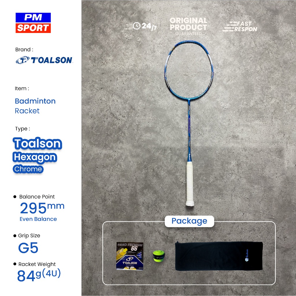 Toalson HEXAGON CHROME ORIGINAL BADMINTON/BADMINTON Racket | Shopee ...