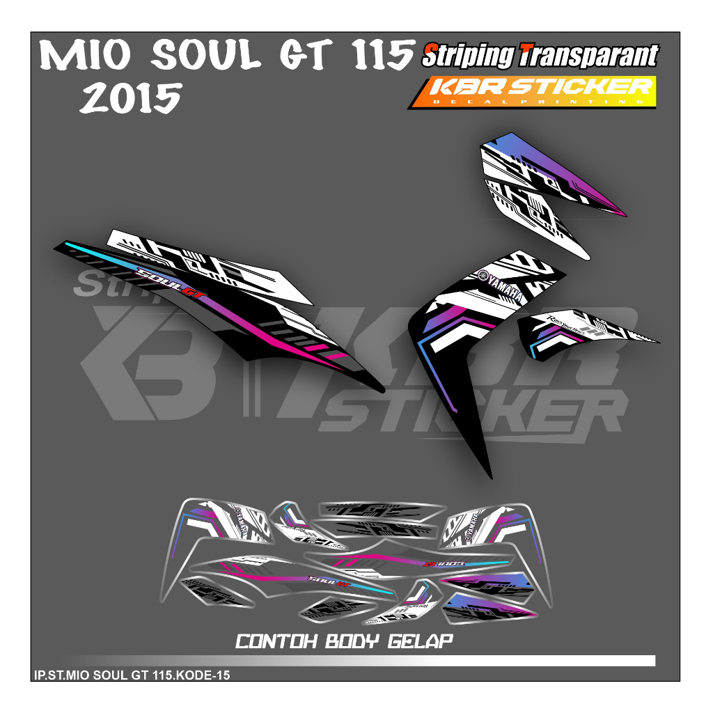 YAMAHA MIO SOUL GT 115 MOTORCYCLE STRIPING VARIATIONS ON HOLOGRAM AND ...