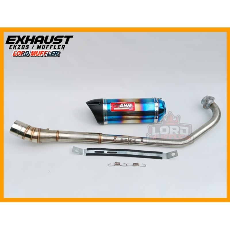 Ekzos MUFFLER AHM M3 BLUE PNP LC135, Y15ZR, RS150, RS150R, RS150 ...