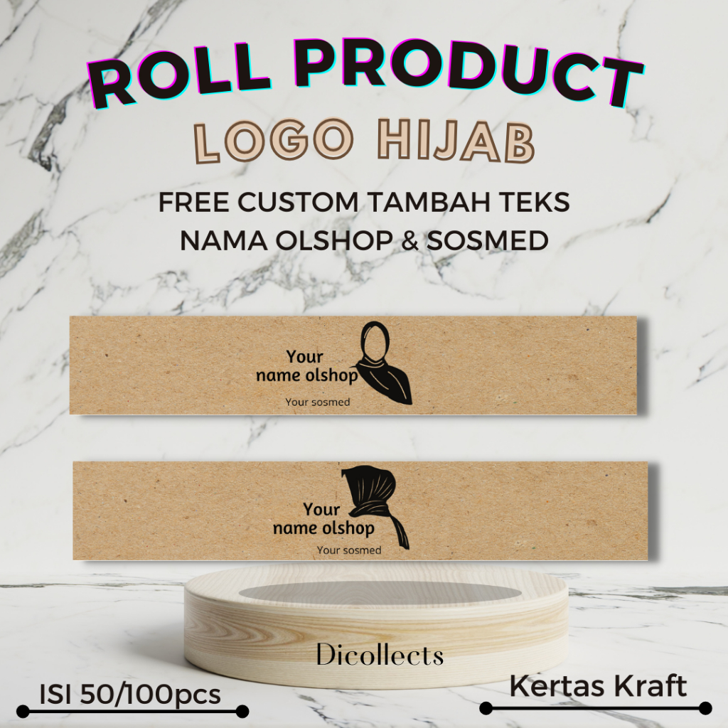 (01) Contents 50PCS, 100PCS ROLL/HIJAB ROLL/HIJAB STICK/PENGIKAT KRAFT ...