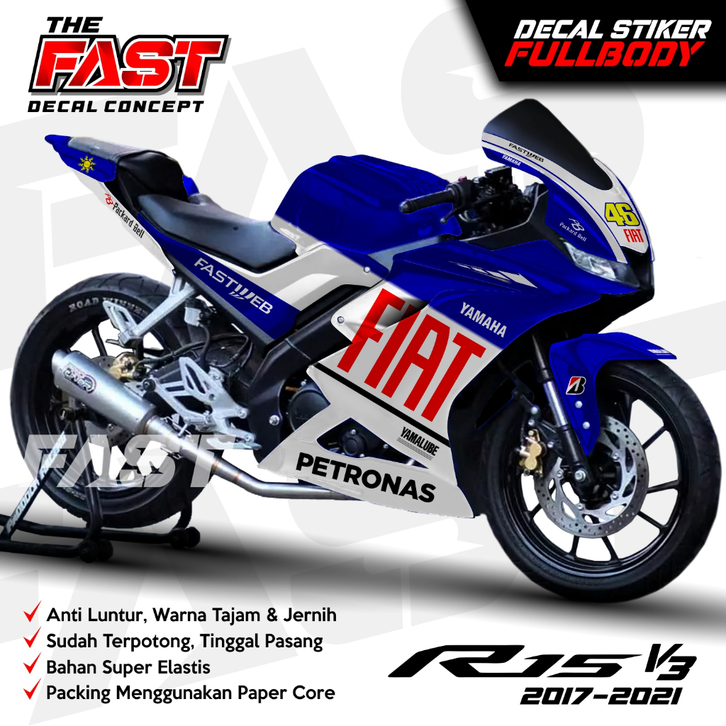Decal R15 V3 Classic Sticker striping Decal Yamaha R15 V3 Full ...