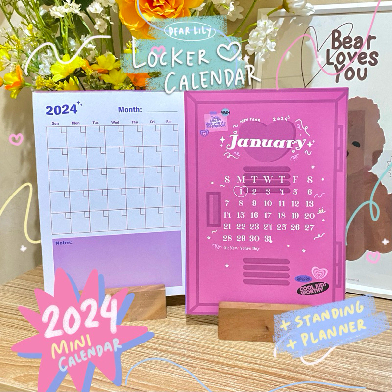 KAYU Dear Lily - 2024 Aesthetic School Locker Design Desk Calendar ...