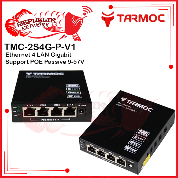 Switch 4 Port Gigabit + 2 SFP Uplink POE | Unmanaged 4 Port Hub Switch ...