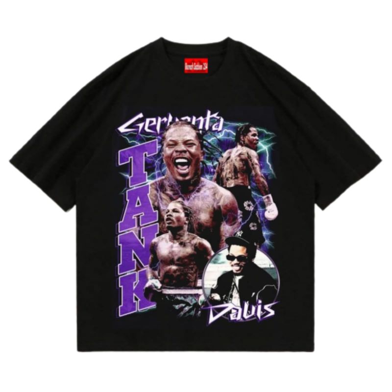 PUTIH HITAM T-shirt | Davis GERVONTA TANK | Ufc Vintage Black Oversize ...
