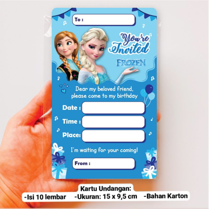 Birthday INVITATION CARD CONTAINS 10 FROZEN ELSA ANA OLAF INVITATION ...