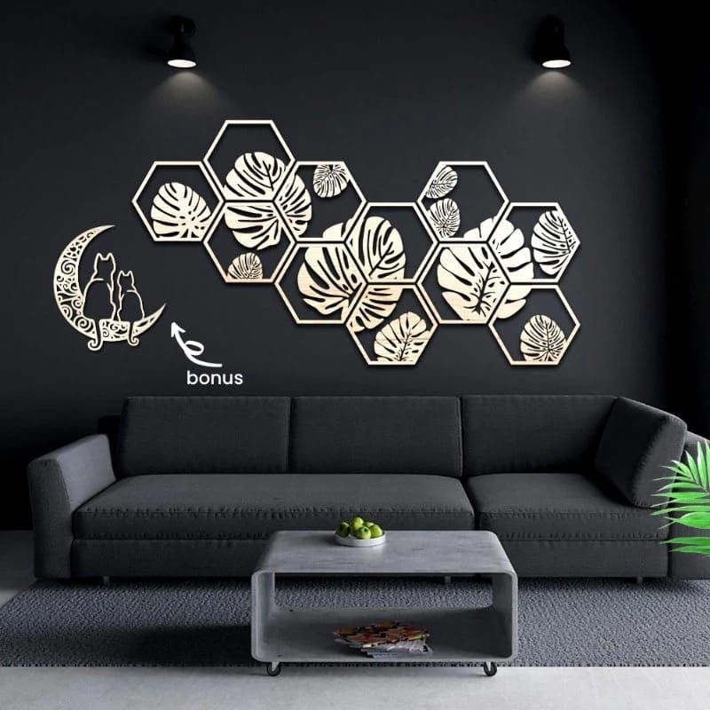 KAYU HIASAN DINDING Living Room Wall Decoration/Wooden Wall Decoration ...